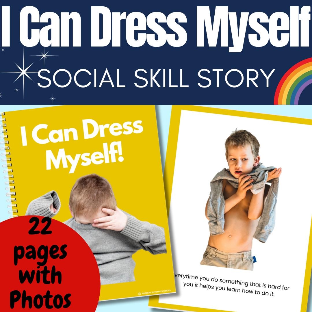 Dressing Social Story I Can Dress Myself Preschool Autism Life Skills ...