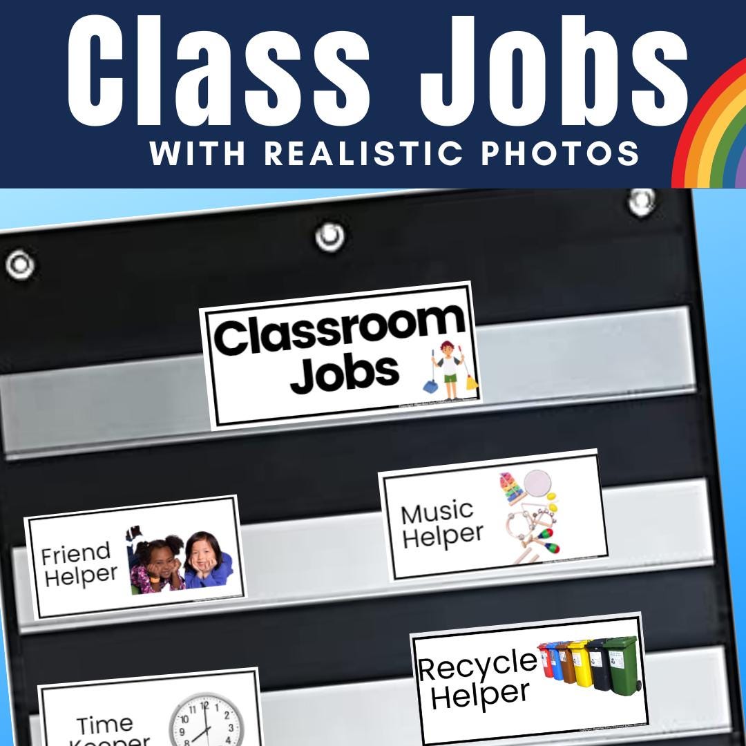 Editable Preschool Kindergarten Job Labels With Photos Special ...