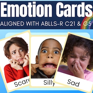 Feelings and Emotions Flashcards Ideal for Speech Autism ABA ABLLS-R ...
