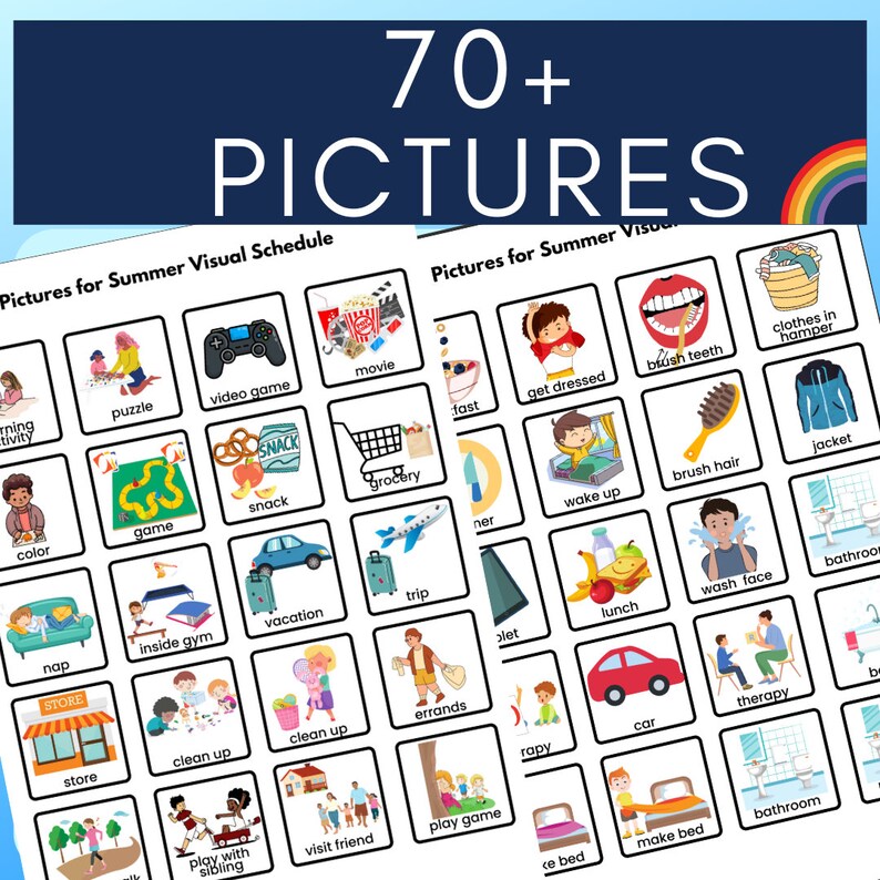 Summer Visual Schedule Autism Visual Supports for Summer - Etsy