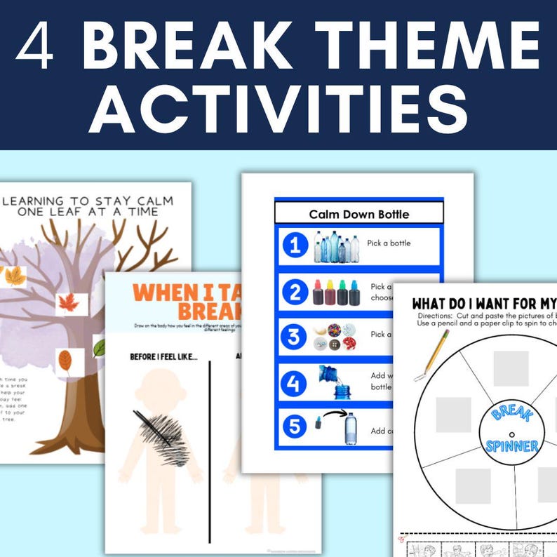 Asking for a Break When Upset Worksheets & Activities Autism Prek ...