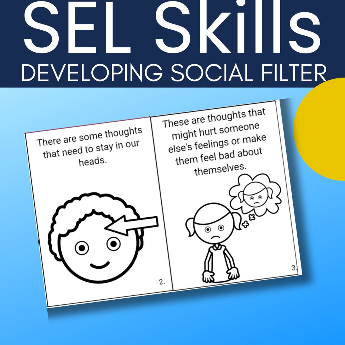Say or Think Social Filter Mini Coloring Book for Autism SEL Skills - Etsy