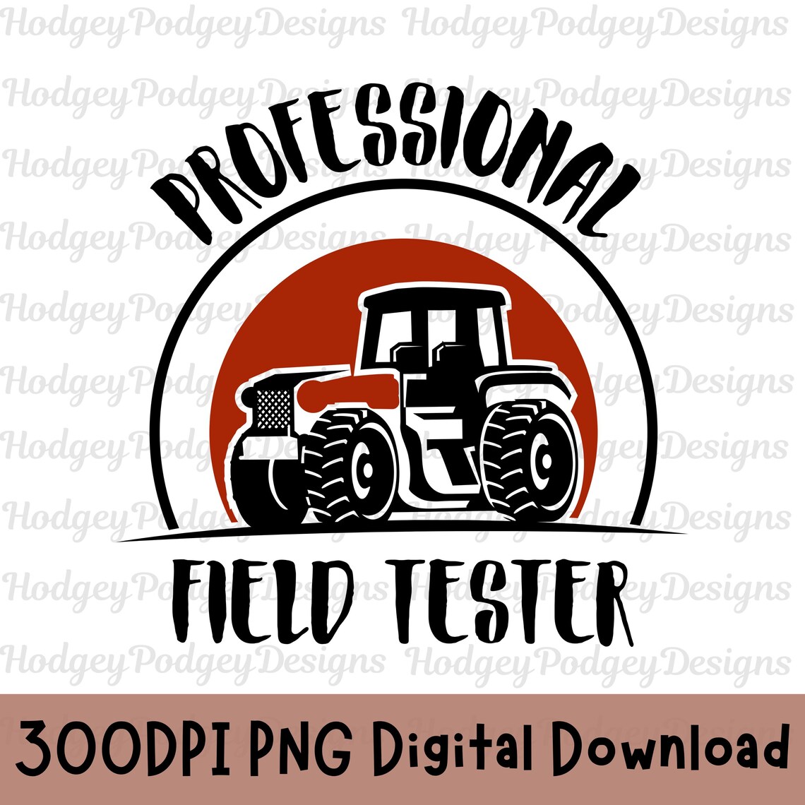 Professional Field Tester Tractor PNG: Farming Design (digital Download ...