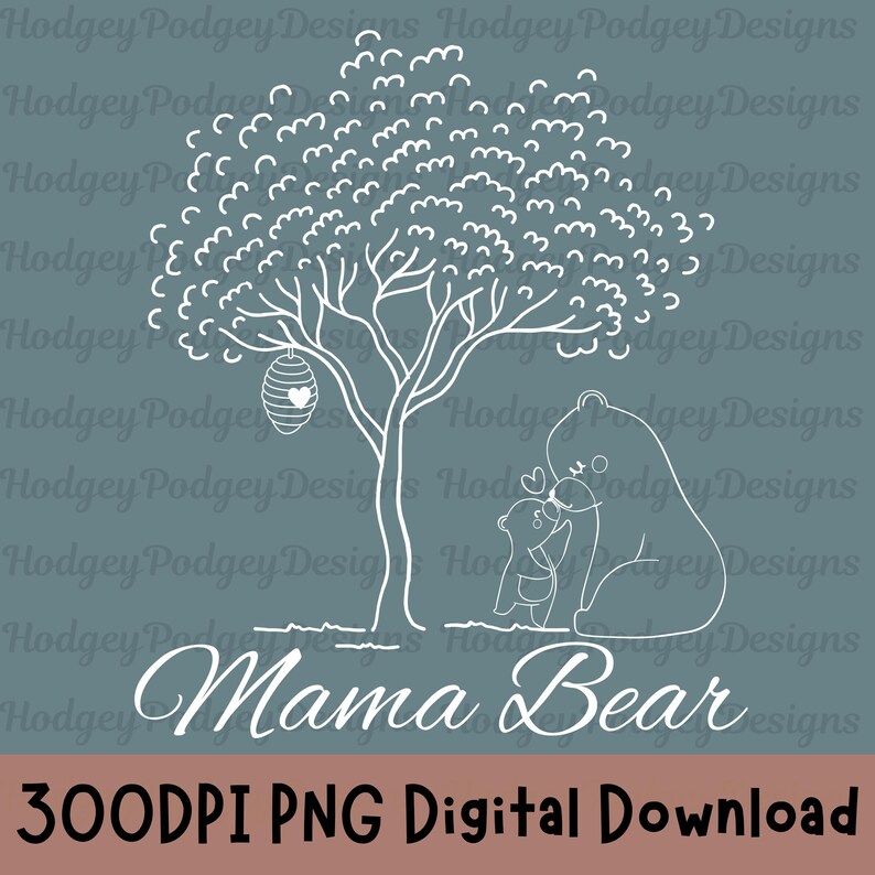 Mama Bear PNG: Mother & Baby Clipart (digital Download) - Etsy