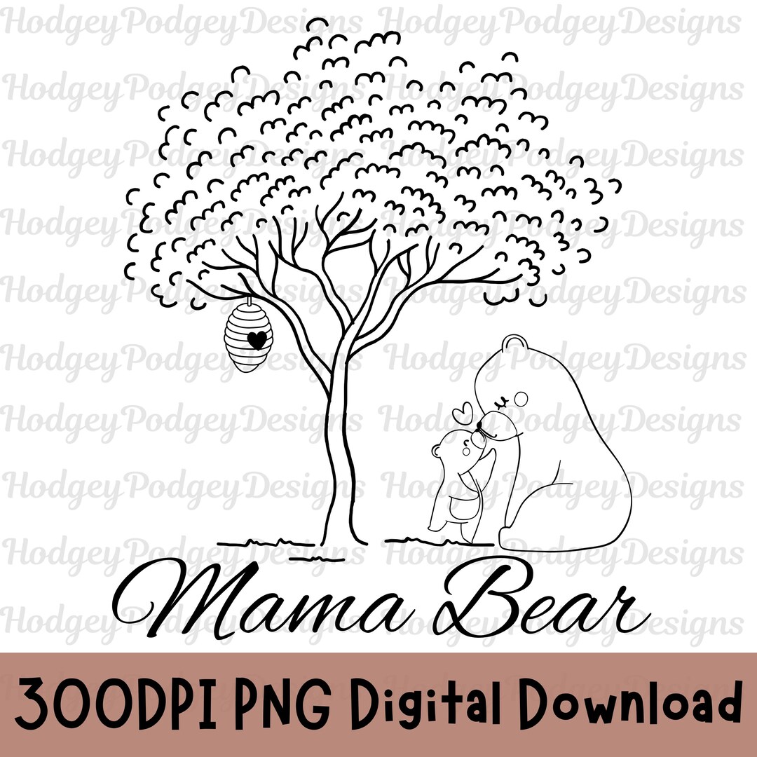 Mama Bear PNG: Mother & Baby Clipart (digital Download) - Etsy
