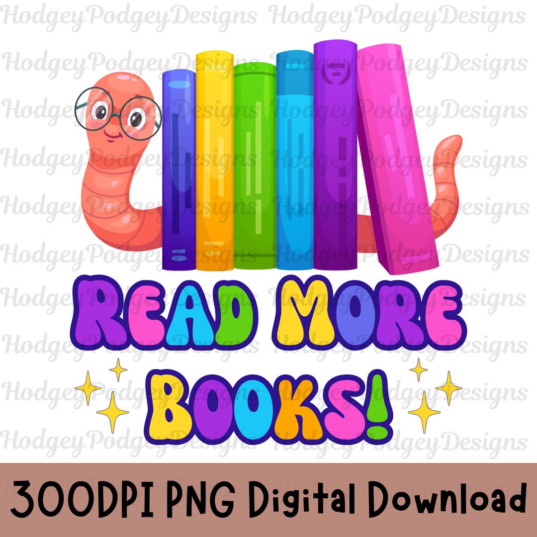 Bookworm PNG Clipart, Teacher Design (digital Download) - Etsy