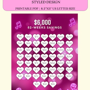 6,000 Savings in 52 Weeks / 6,000 Savings / Savings Challenge ...