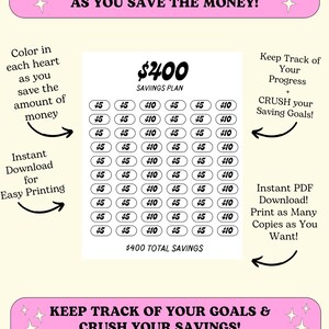400 Savings Challenge | Printable Savings Tracker | Digital Download ...