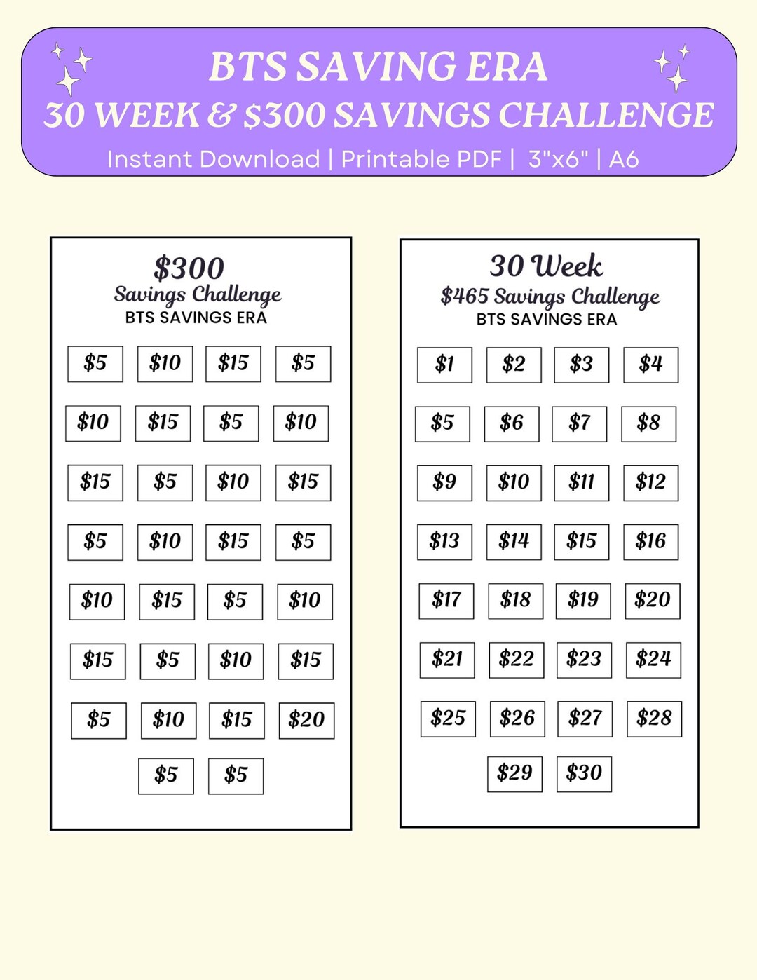 300 Savings Challenge/30 Week Savings Challenge/savings Printable ...