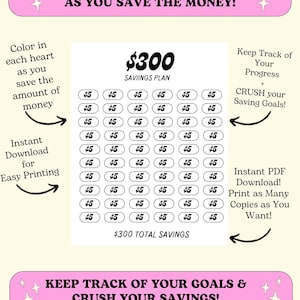 300 Savings Challenge | Printable Savings Tracker | Digital Download ...