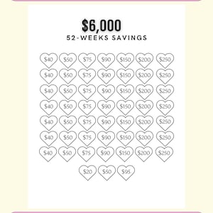 6,000 Savings in 52 Weeks / 6,000 Savings / Savings Challenge ...
