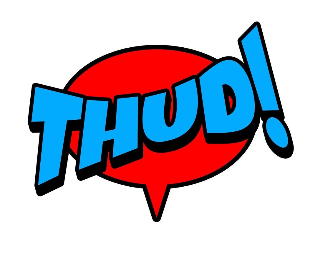 Comic Thud Action Word Bubble in PNG, SVG Format, Pop Art Comic Style ...