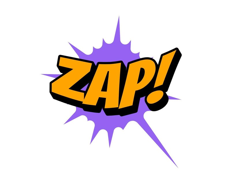 Comic Zap Action Word Bubble in PNG, SVG Format, Pop Art Comic Style ...