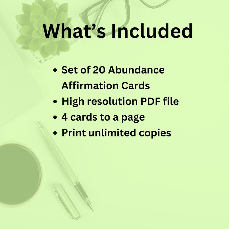 Abundance Affirmation Cards Printable, Positive Mindset & Manifestation ...