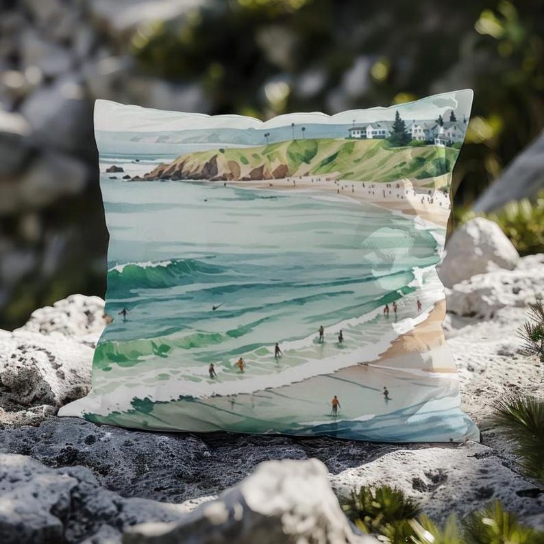 Beach Scene Throw Pillows, Beach House Pillow, Coastal Pillow Nantucket ...