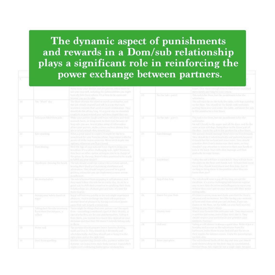 50 Ideas/tasks/rules for Punishment in BDSM Style. Digital Guide ...