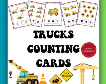 Trucks Count and Clip Cards Preschool Printable Preschool Math ...
