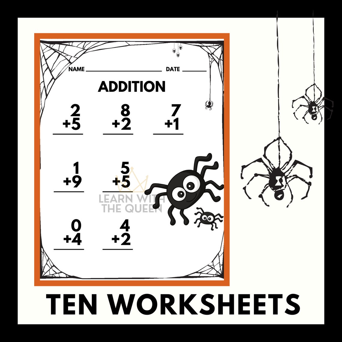Math Worksheets Printable Instant Download Addition Sums to 10 ...