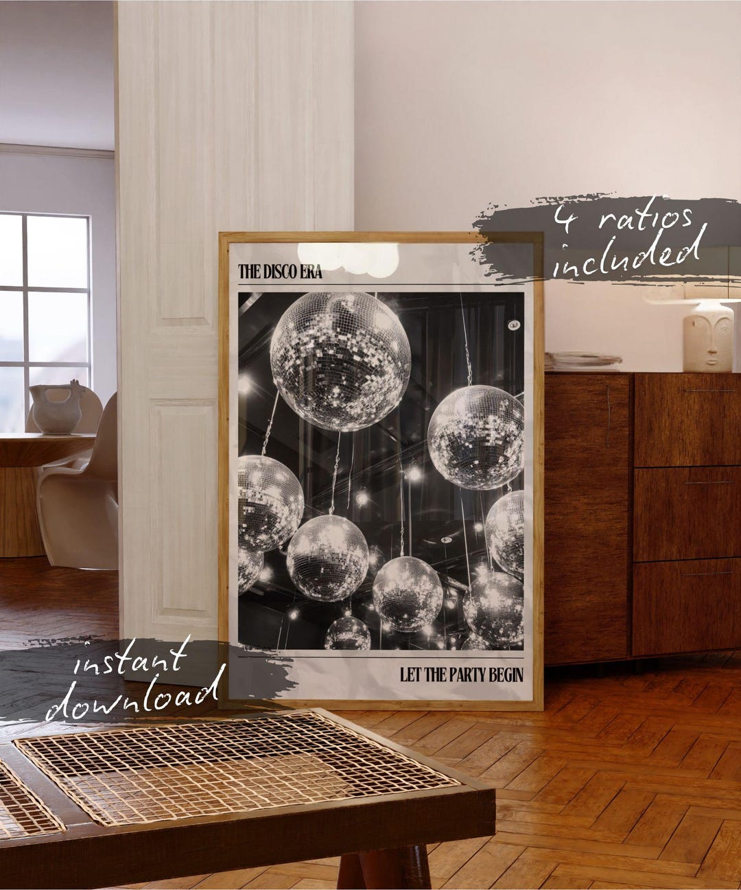 Disco Ball Wall Art, Mirror Ball Print, Retro Disco Print, Disco ...
