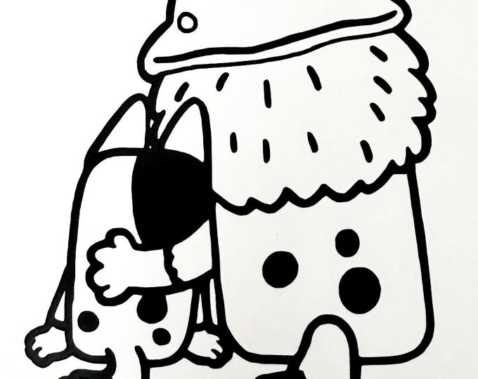 Bluey, Chili and Dad, Car Decal, Sticker, Car Accessories, Bumper ...