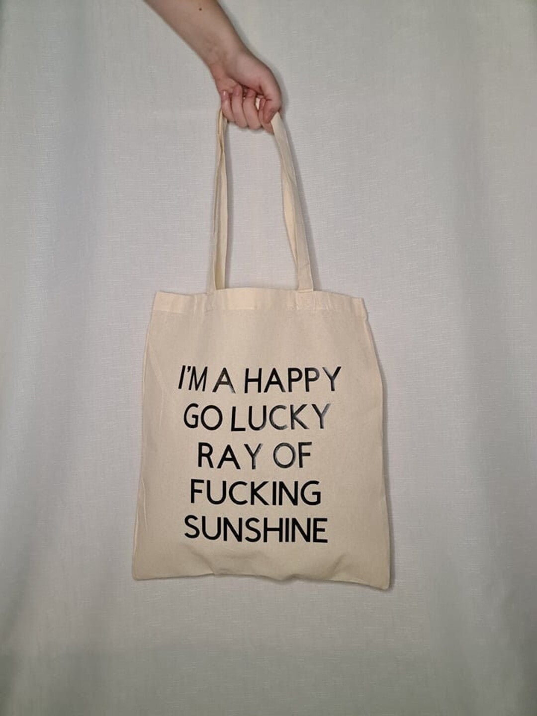 Happy Go Lucky Tote Bag im a Happy Go Lucky Ray of - Etsy