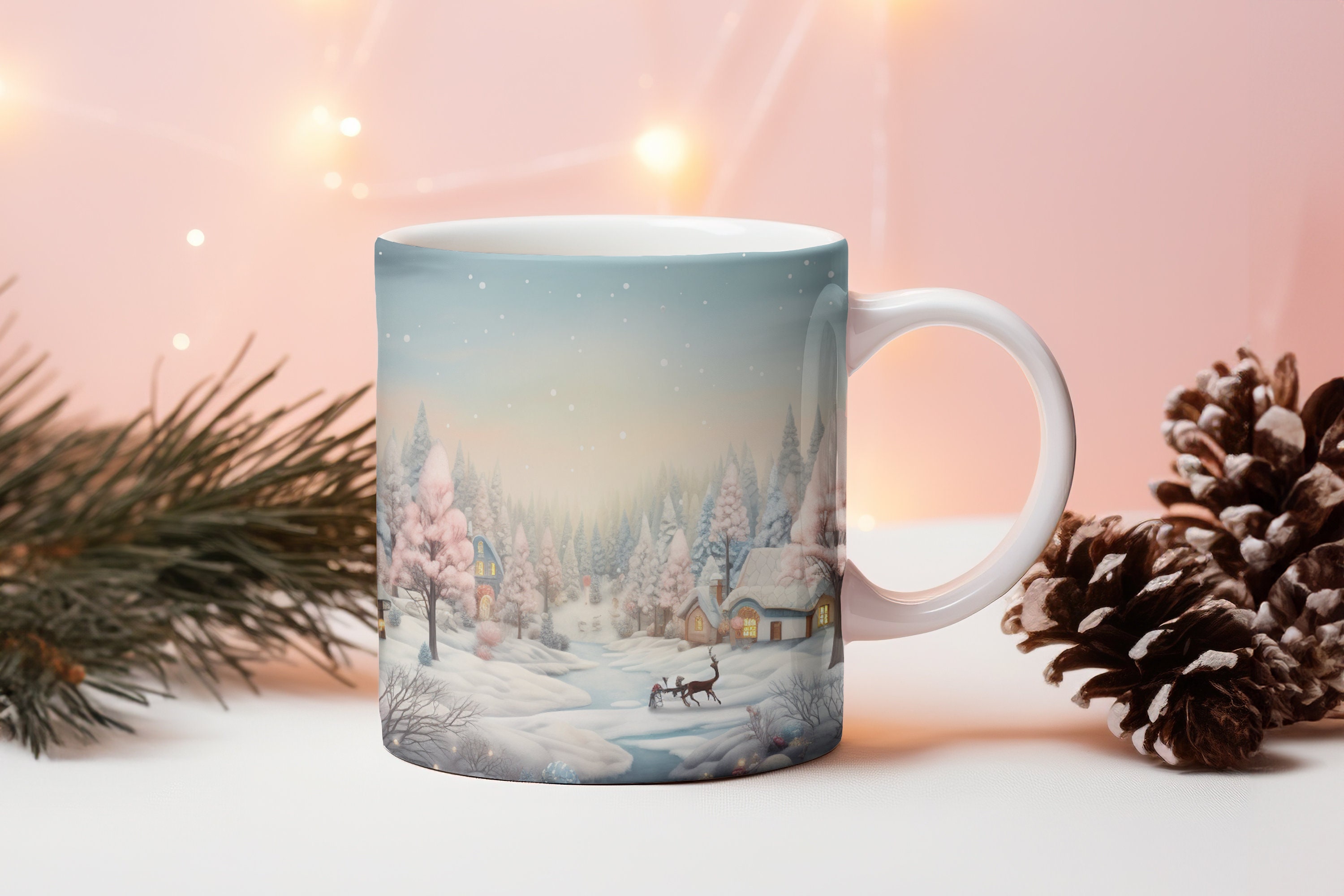 3D Winter Wonderland Mug Wrap 11oz & 15oz Mug Template 3D Mug - Etsy