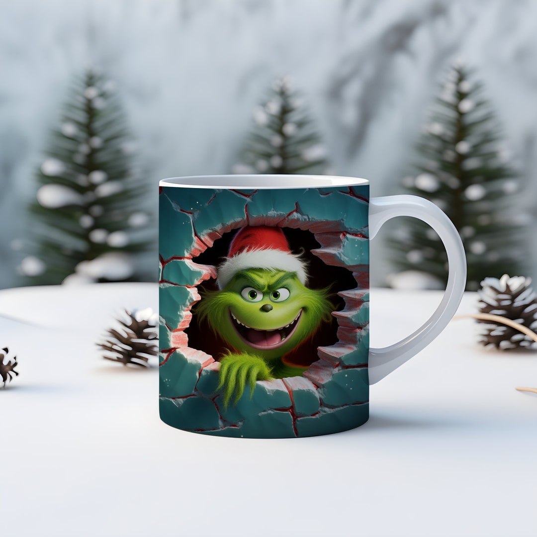 3D Christmas the Grinch Mug Wrap 11oz & 15oz Mug Template 3D - Etsy UK