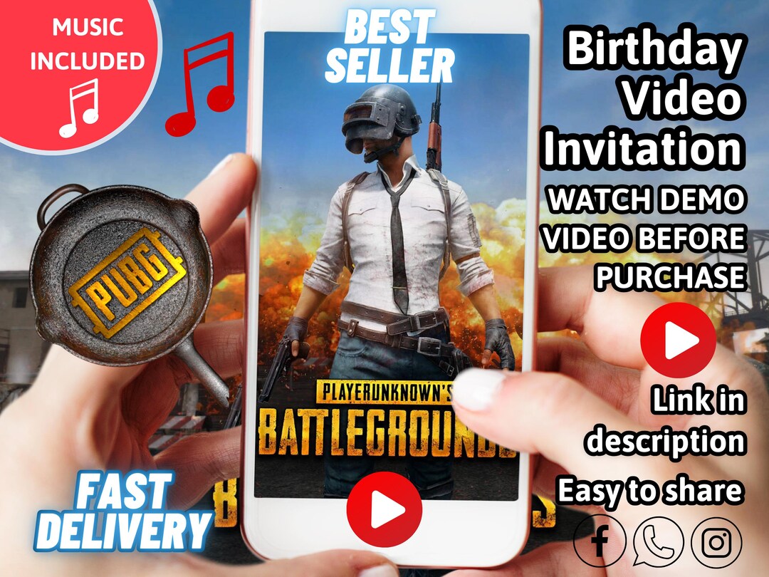 Pubg Birthday Invitation, Pubg Invitation, Pubg Animated Invitation ...