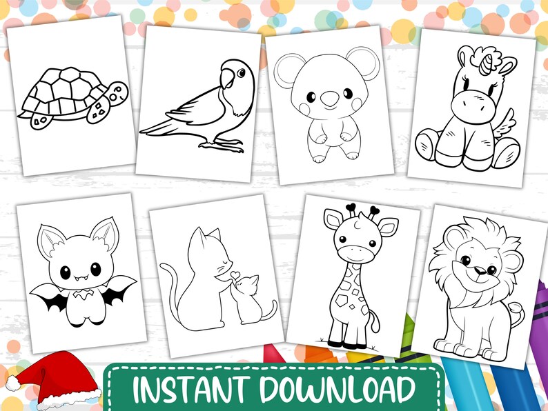 150 Animal Coloring Pages Mega Bundle, Animal Printable, Animal Games ...