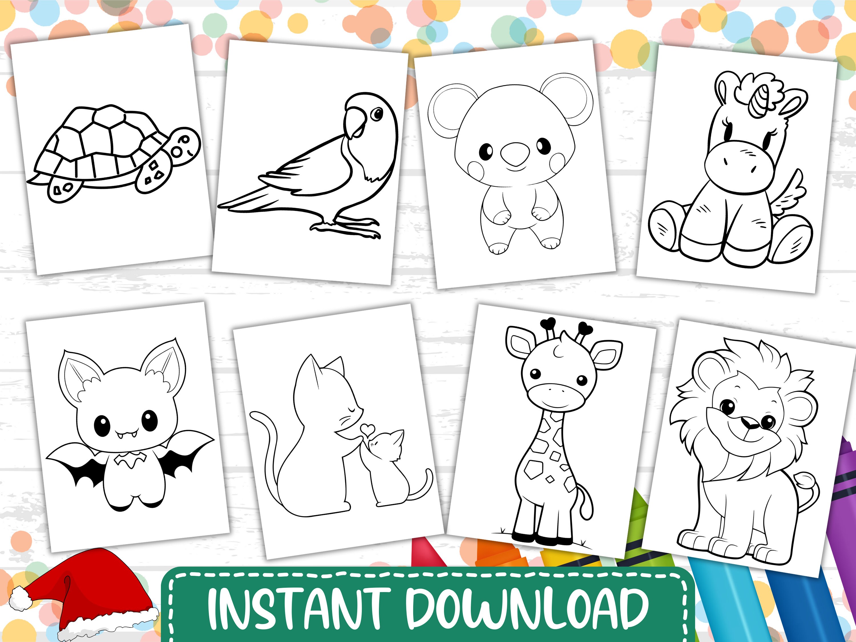 150 Animal Coloring Pages Mega Bundle, Animal Printable, Animal Games ...