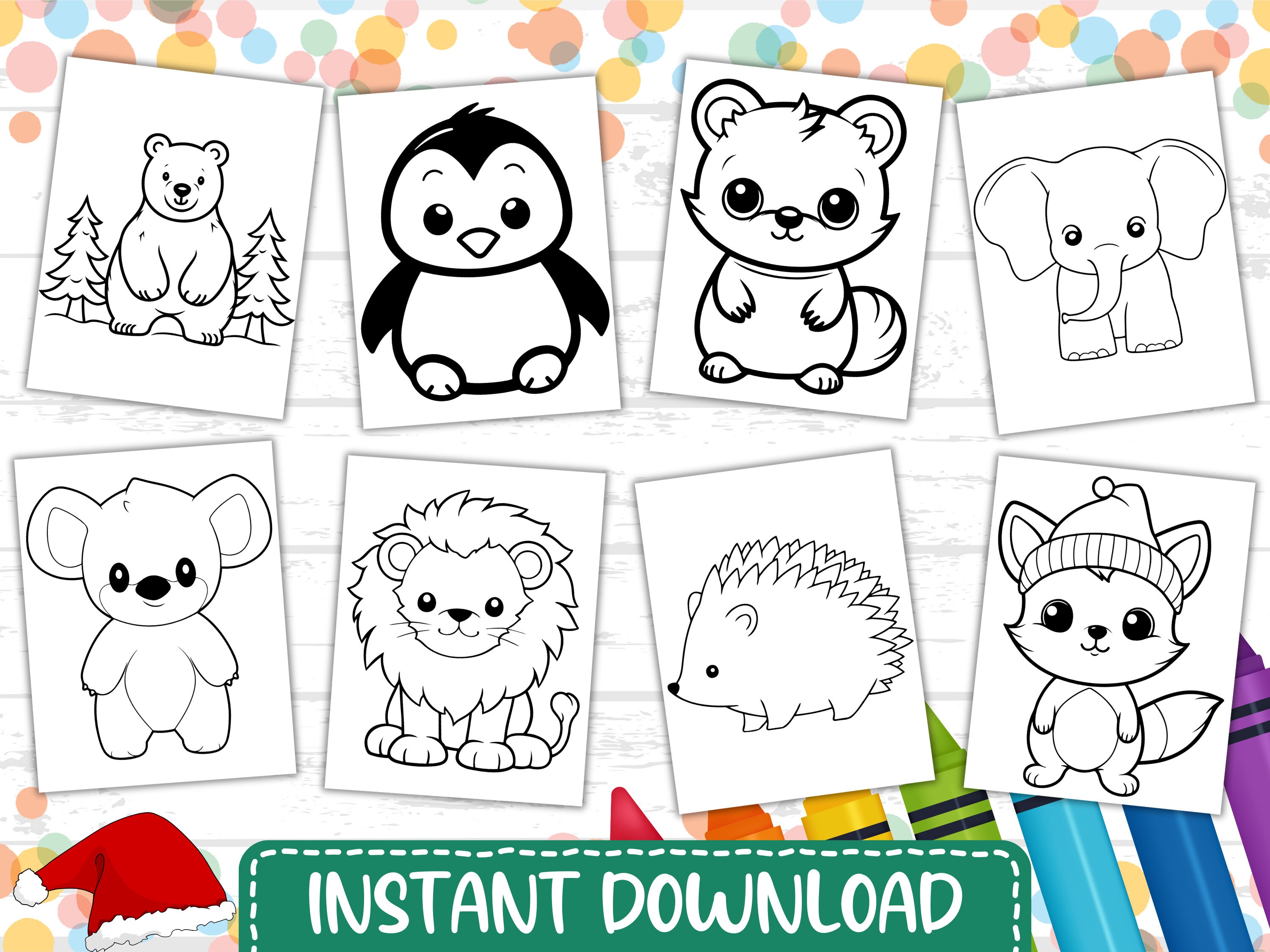 150 Animal Coloring Pages Mega Bundle, Animal Printable, Animal Games ...