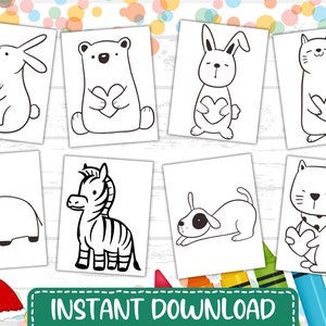 150 Animal Coloring Pages Mega Bundle, Animal Printable, Animal Games ...