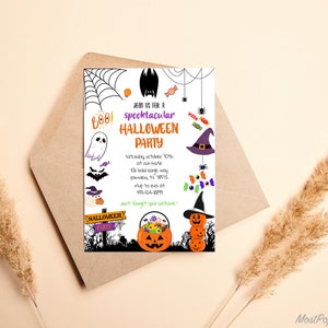 Editable Halloween Party Invitation Template, Halloween Dinner Invite ...