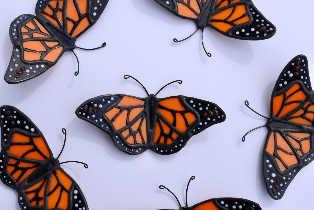 Stained Glass Monarch Butterfly Magnets/clips - Etsy