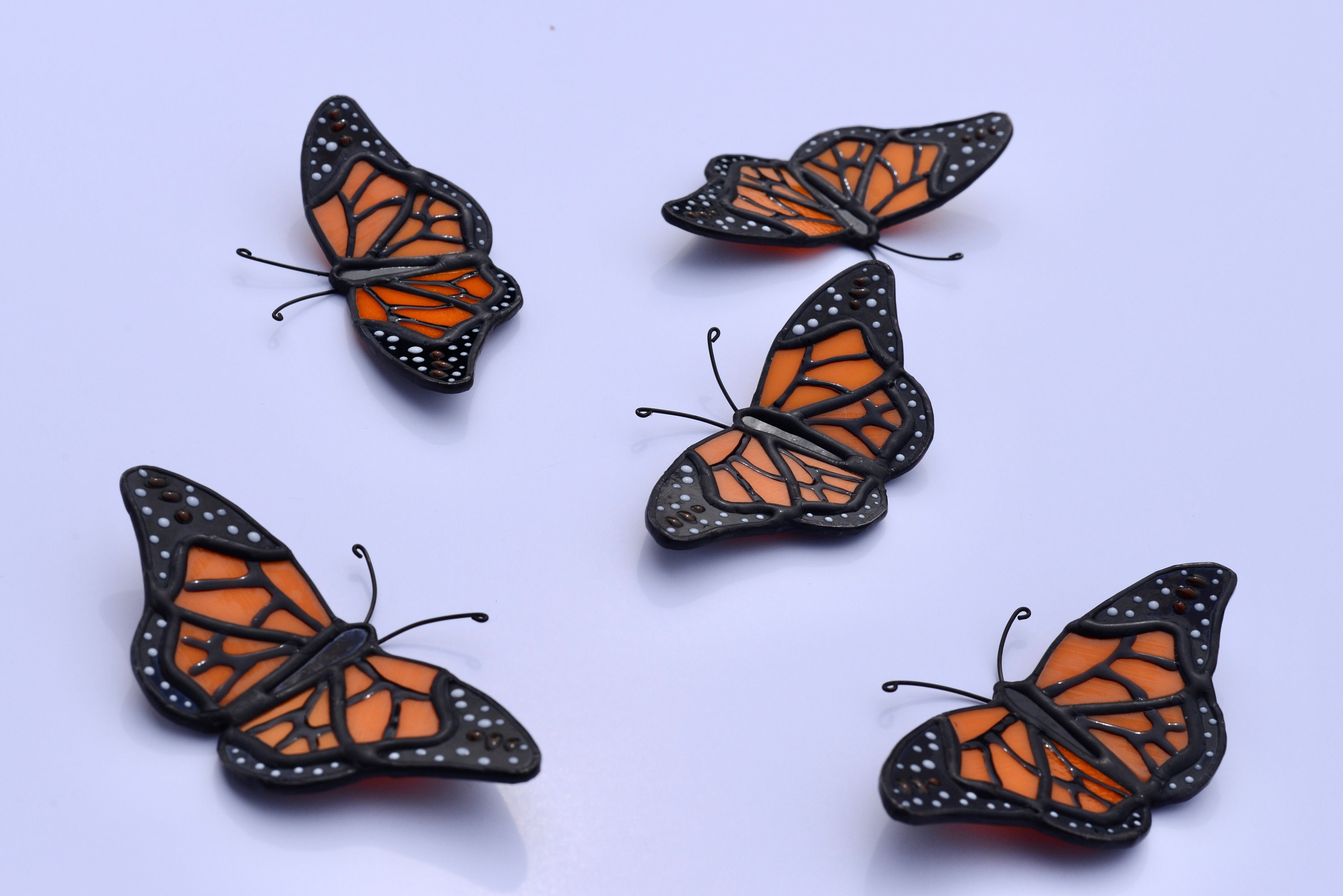 Stained Glass Monarch Butterfly Magnets/clips - Etsy
