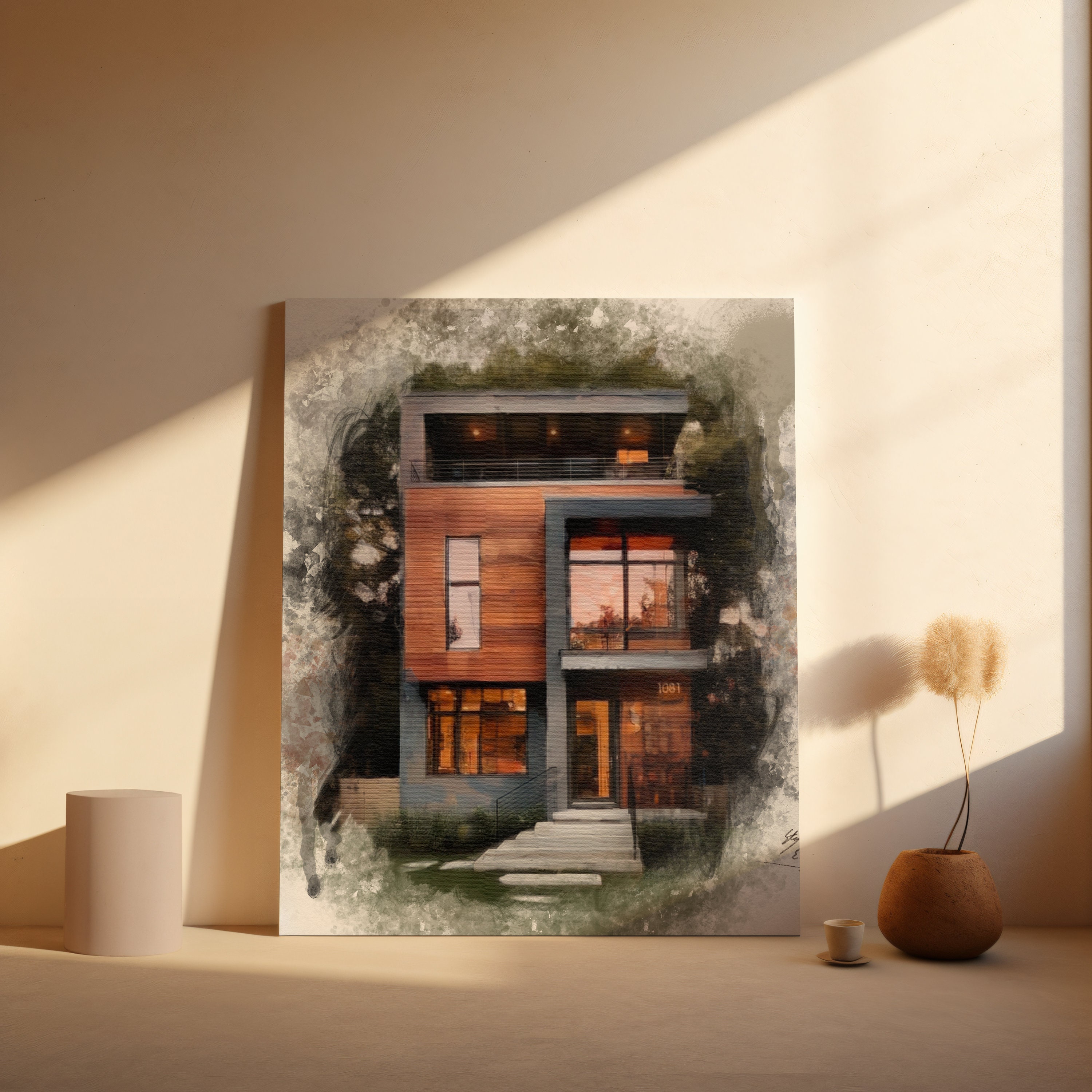 Custom Painting From Your Photo, Personalized House Painting Canvas ...