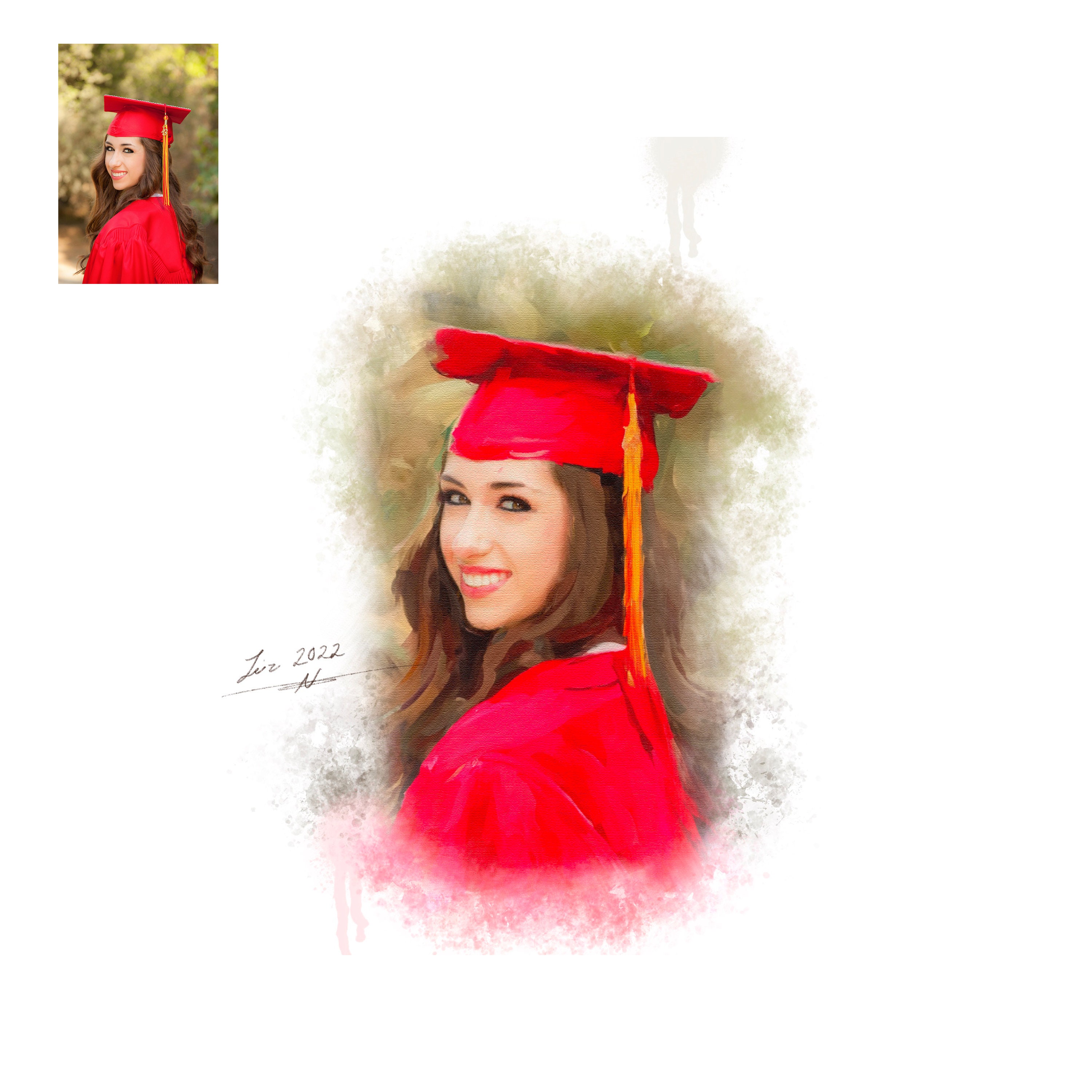 Custom Painting From Your Photo, Personalized Graduation Painting ...