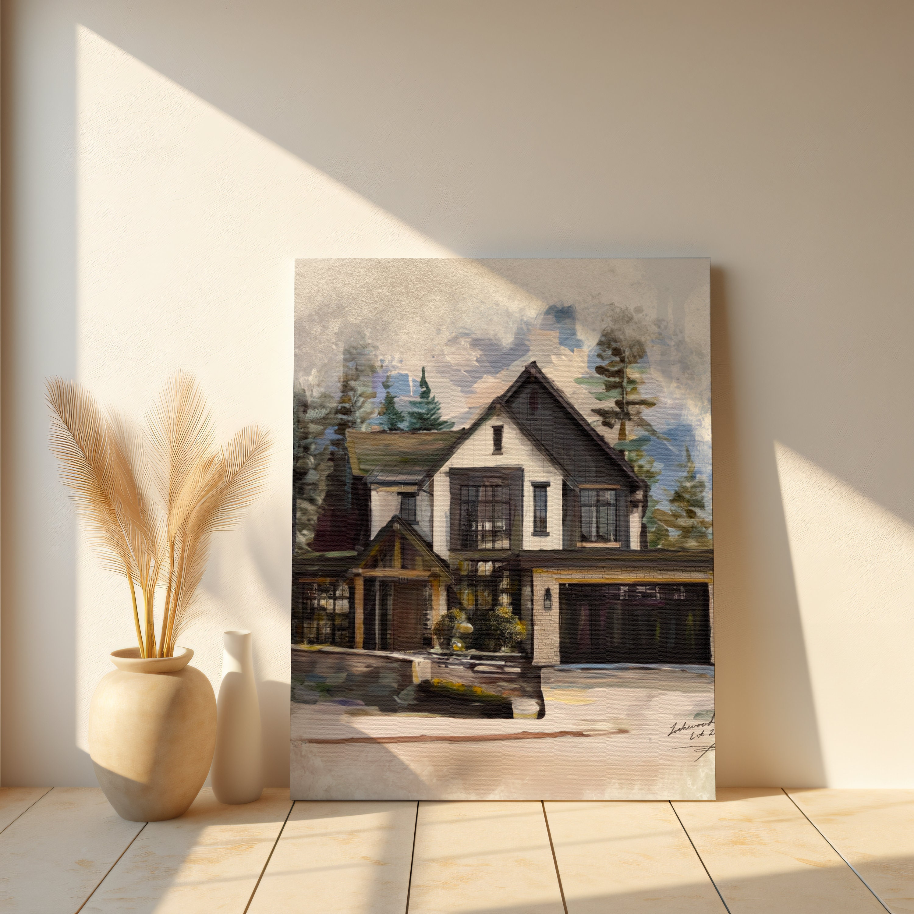 Custom Painting From Your Photo, Personalized House Painting Canvas ...
