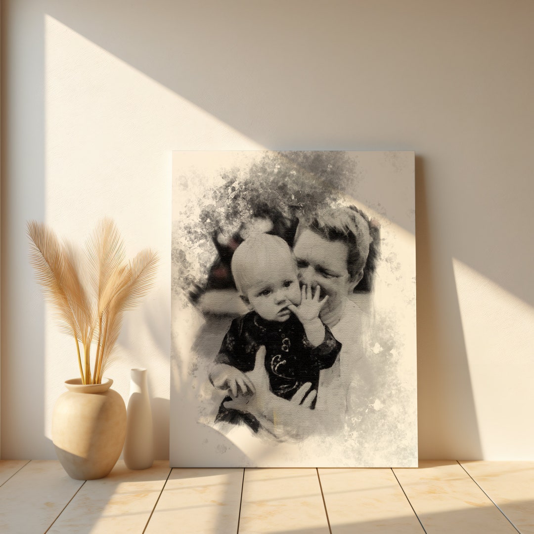 Custom Painting From Your Photo, Personalized Dad Painting Canvas ...