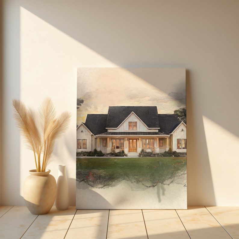 Custom Painting From Your Photo, Personalized House Painting Canvas ...