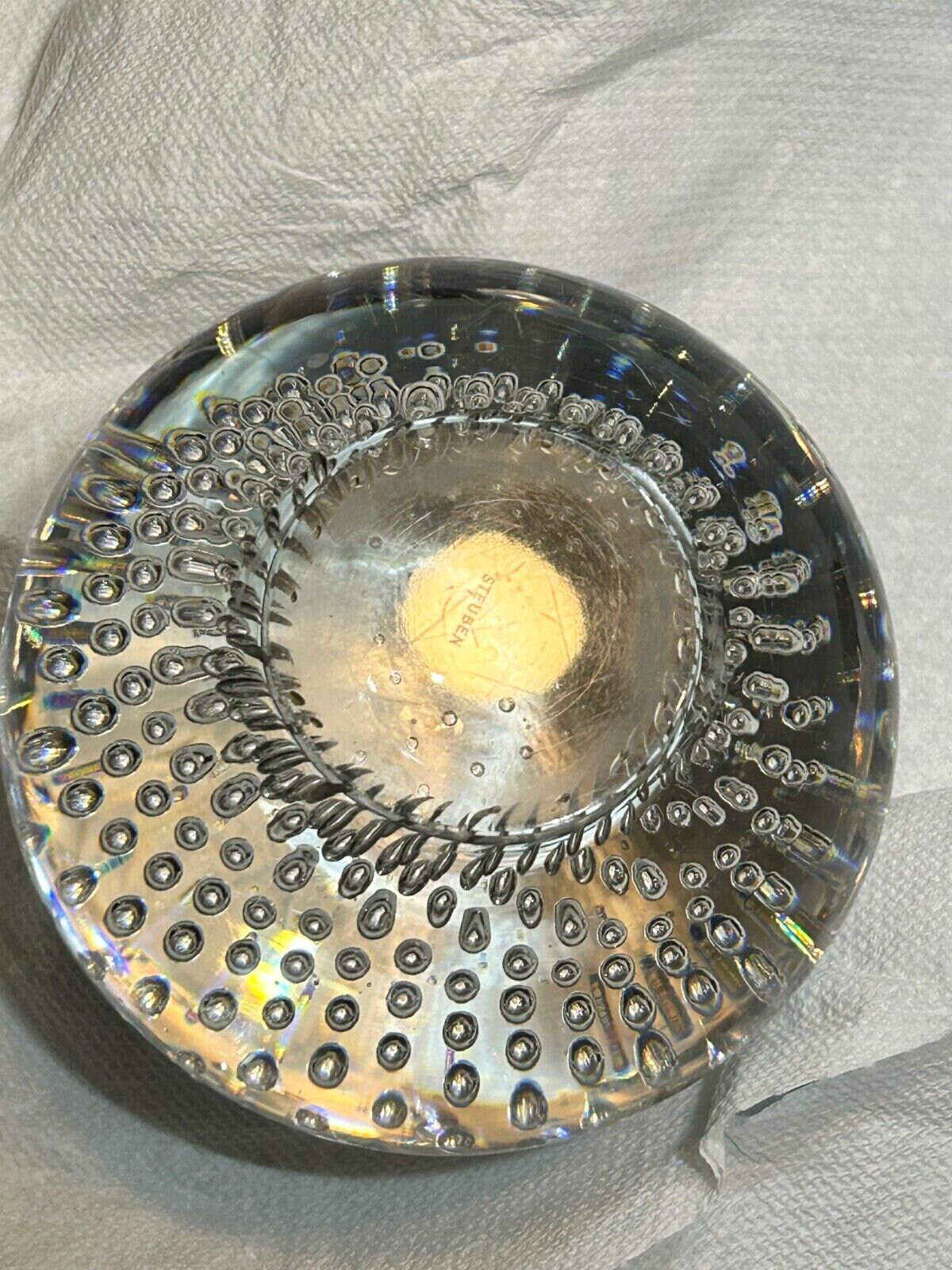 Vintage RARE Steuben Controlled Bubble Glass Ball Globe Sphere 4.37 ...