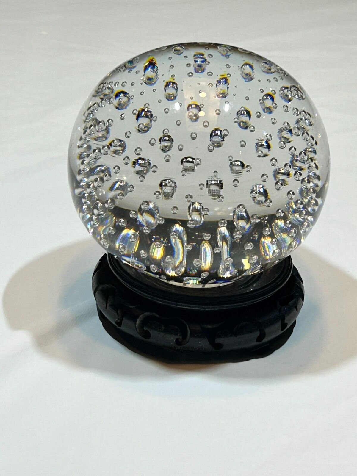 Vintage RARE Steuben Controlled Bubble Glass Ball Globe Sphere 4.37 ...