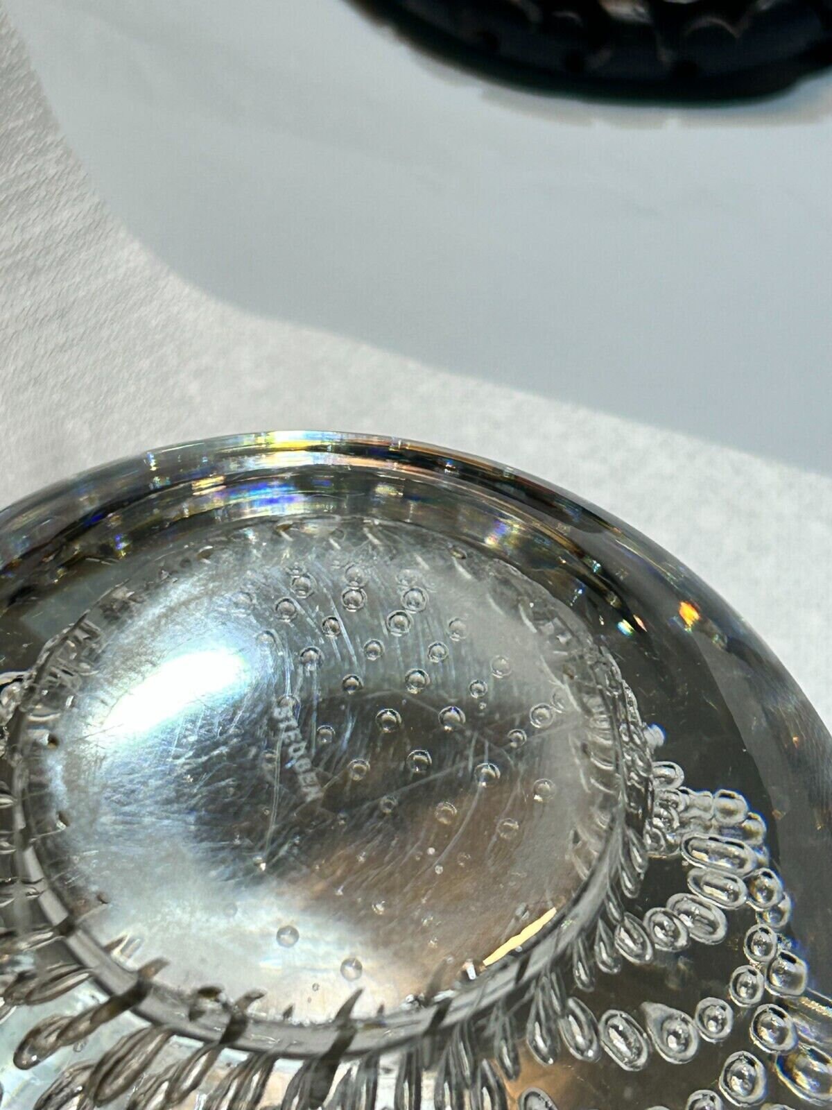 Vintage RARE Steuben Controlled Bubble Glass Ball Globe Sphere 4.37 ...