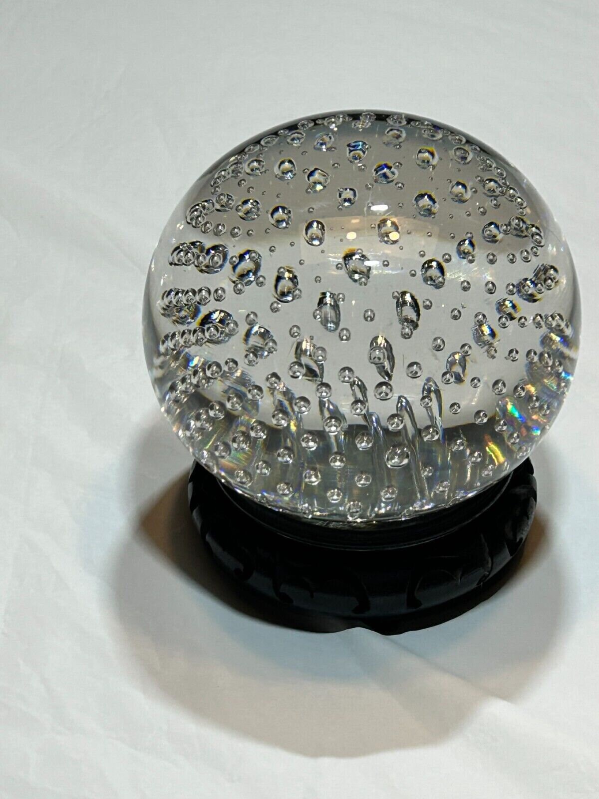 Vintage RARE Steuben Controlled Bubble Glass Ball Globe Sphere 4.37 ...