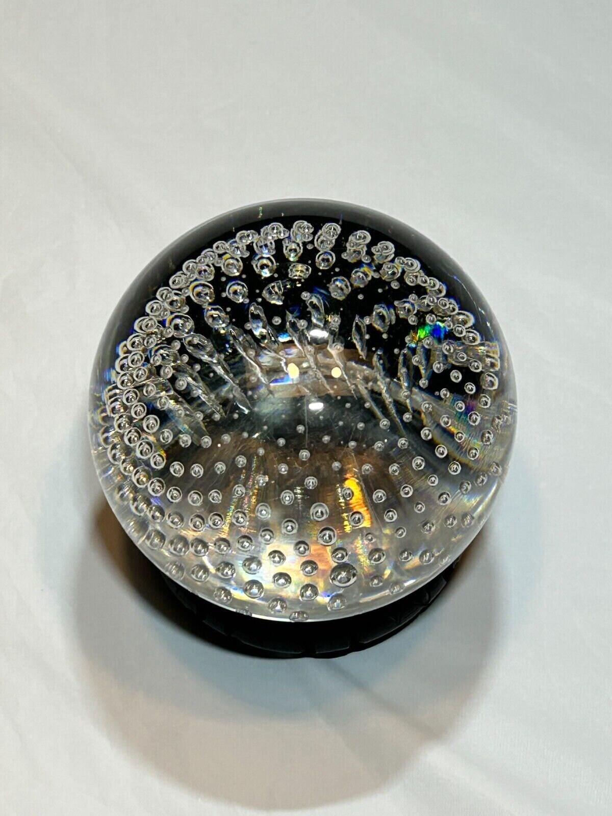 Vintage RARE Steuben Controlled Bubble Glass Ball Globe Sphere 4.37 ...