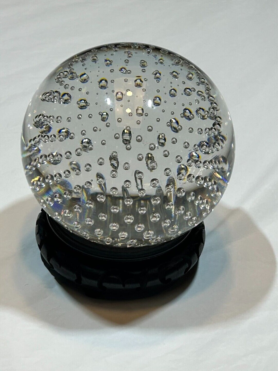 Vintage RARE Steuben Controlled Bubble Glass Ball Globe Sphere 4.37 ...