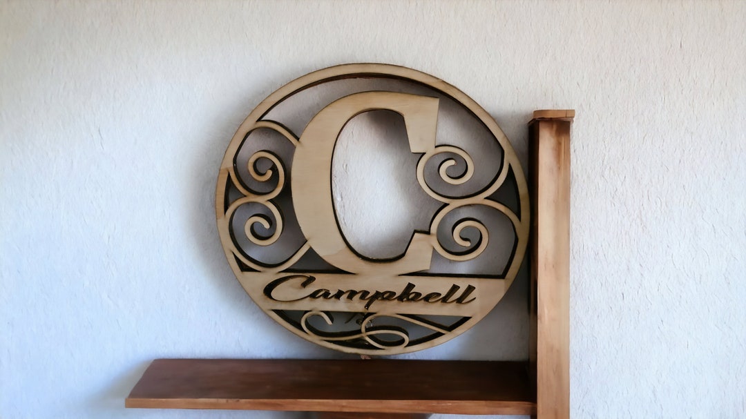 Monogram Letter With Name Engraved. - Etsy