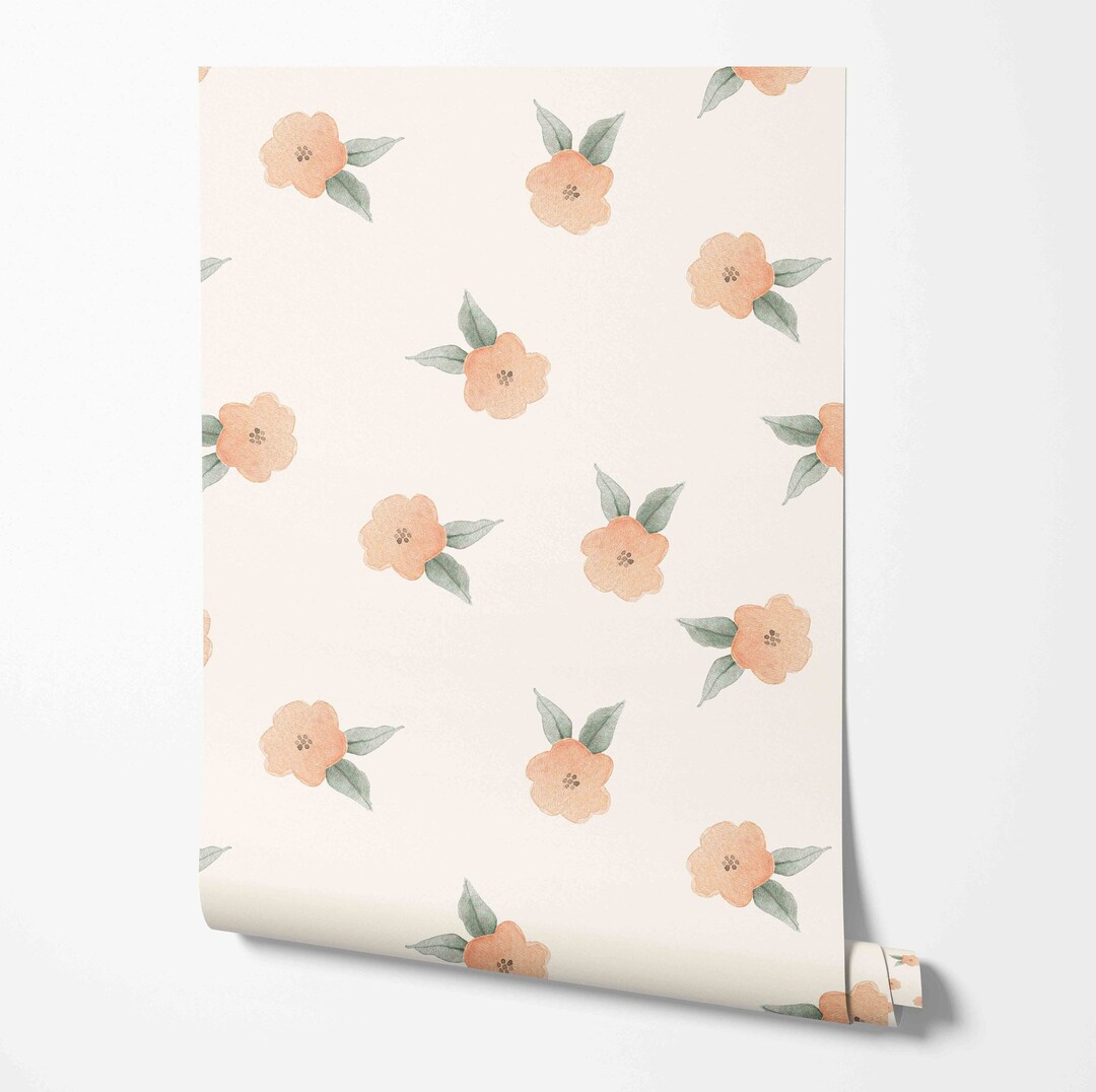Floral Wallpaper - Dainty Flower Pattern - Removable Peel & Stick ...