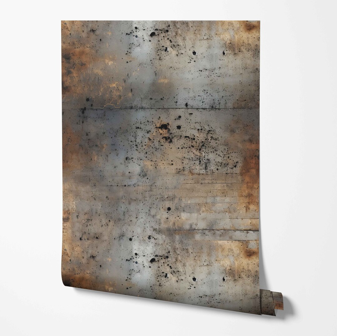 Wild West Wallpaper - Rustic Metal Texture Look - Removable Peel ...