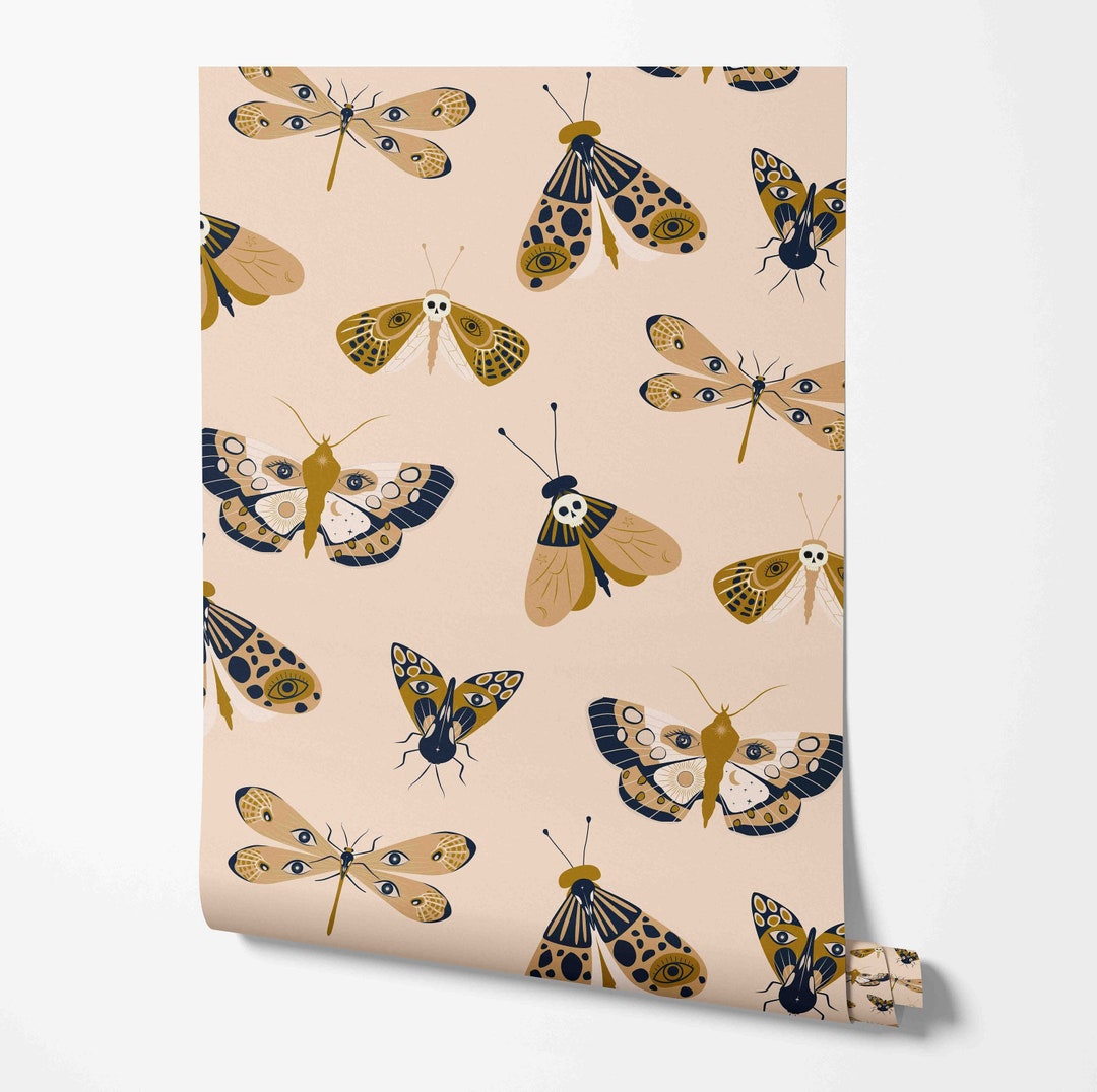 Butterfly Pattern Wallpaper Removable Peel and Stick Wallpaper by Wild ...